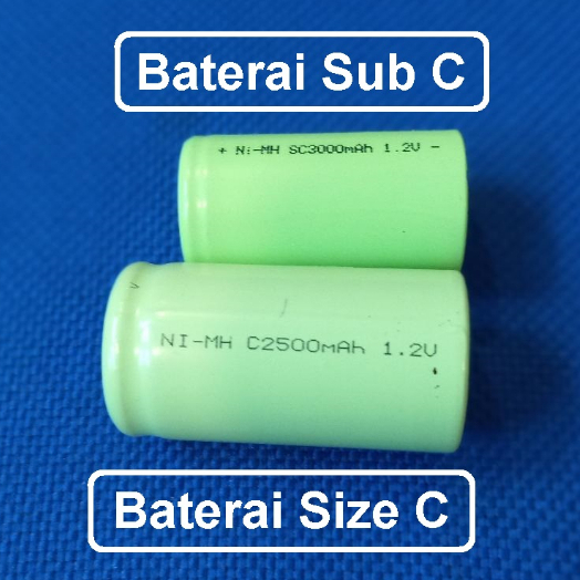 Jual Baterai Cas Tipe C dan Sub-C 1.2v - Charger Battery C or Sub C ...