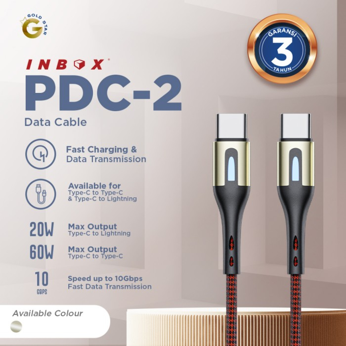 Jual Kabel Data Inbox PDC-2 Fast Charging 20W - 60W Lightning to Type-C & TypeC to TypeC (For ...