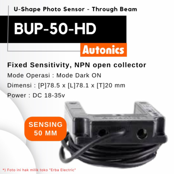 Jual Autonics BUP-50-HD Photo Sensor U-Shape Through Beam Resmi ...