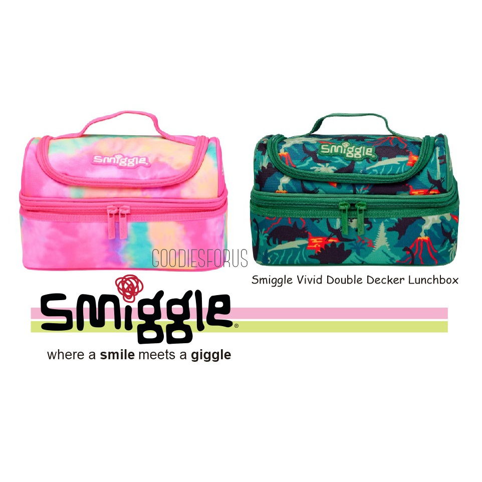 Jual Smiggle Vivid/Bright Side Double Decker Lunchbox/Smiggle Double ...