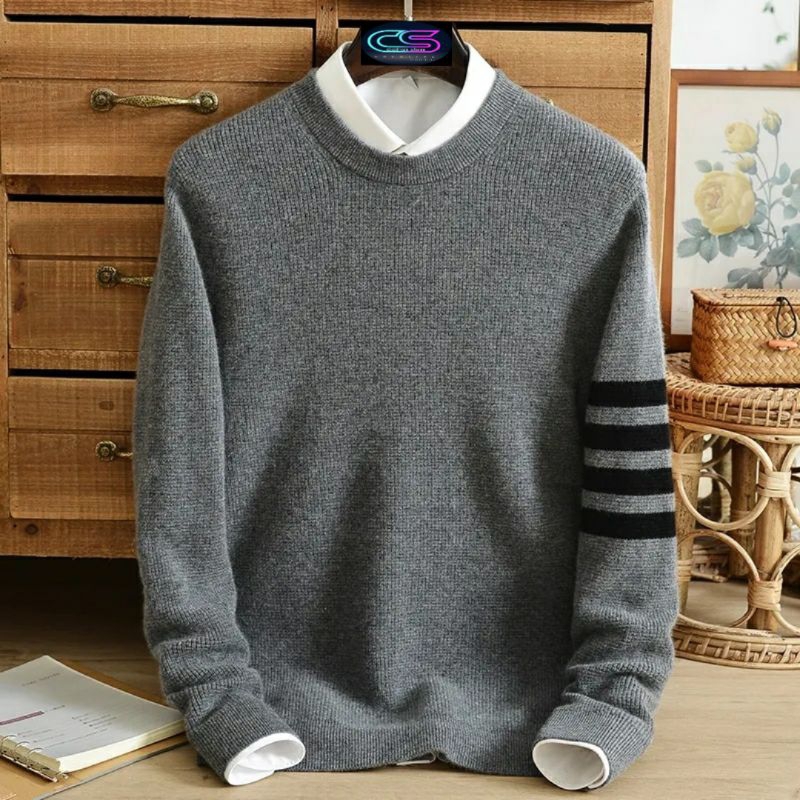Jual Sweater Pria O-Neck Lengan Panjang Original Cotton Rajut Halus ...