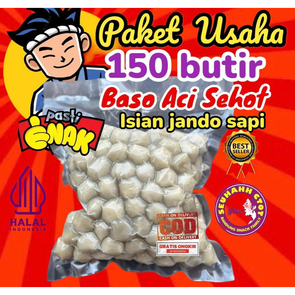 Jual 150 Butir Baso Aci Sehot Isian Tetelan/ Jando Sapi | Shopee Indonesia
