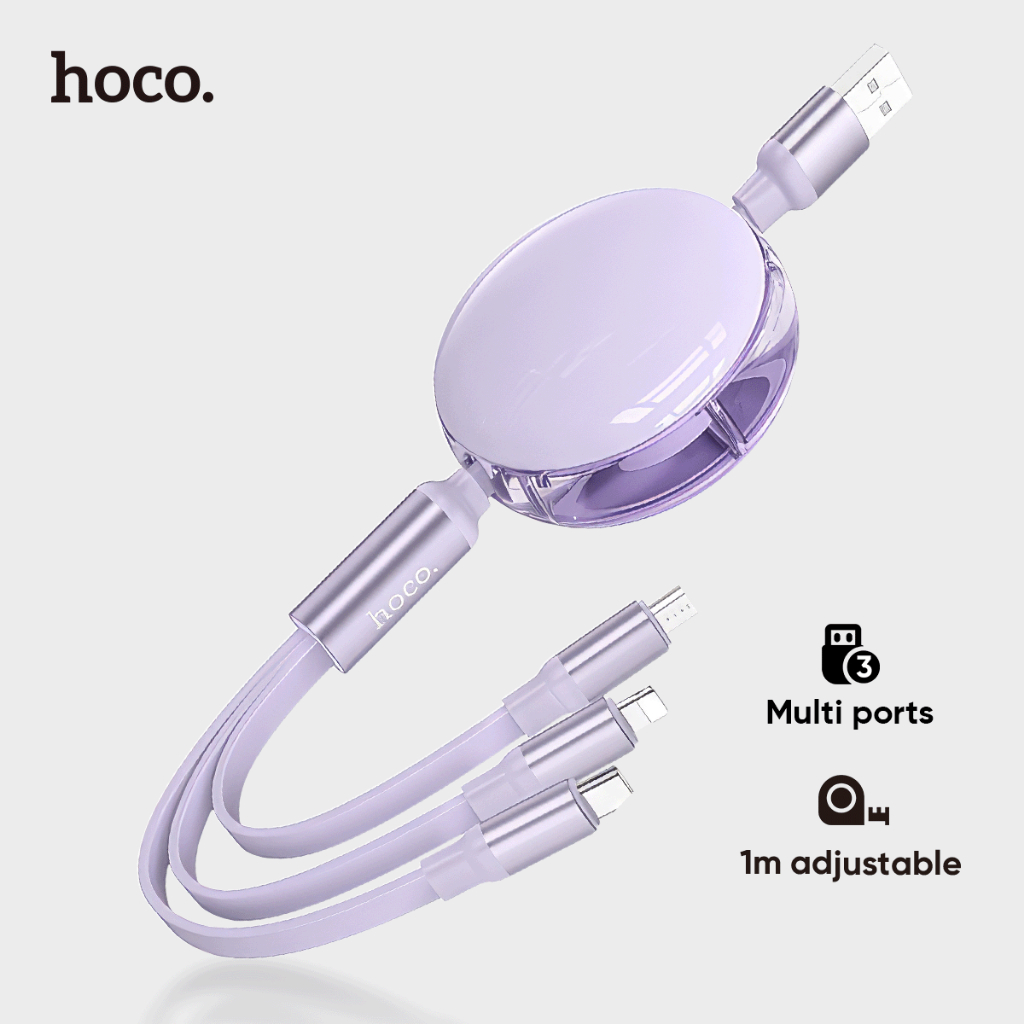 Jual HOCO Kabel Cable Fast Charging 3 in 1 Micro+Lightning+Type-C X78 ...