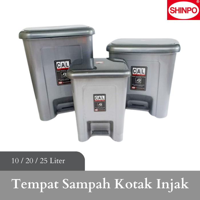 Jual Tempat Sampah Plastik Pedal Kotak 10 / 20 / 25 Liter Shinpo - Alat Kebersihan Kotak Sampah ...