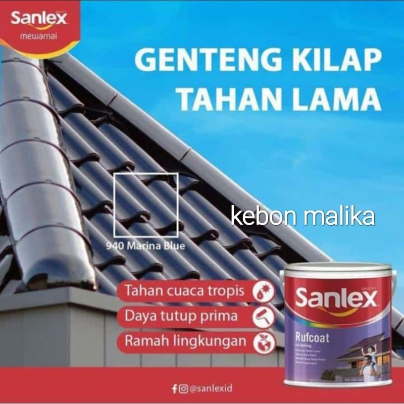 Jual Cat genteng dan beton rufcoat Sanlex 3,75 kg | Shopee Indonesia