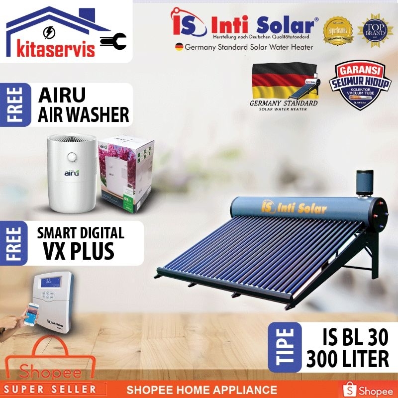 Jual Pemanas Air Matahari INTISOLAR 300 Liter INTI SOLAR Water Heater ...