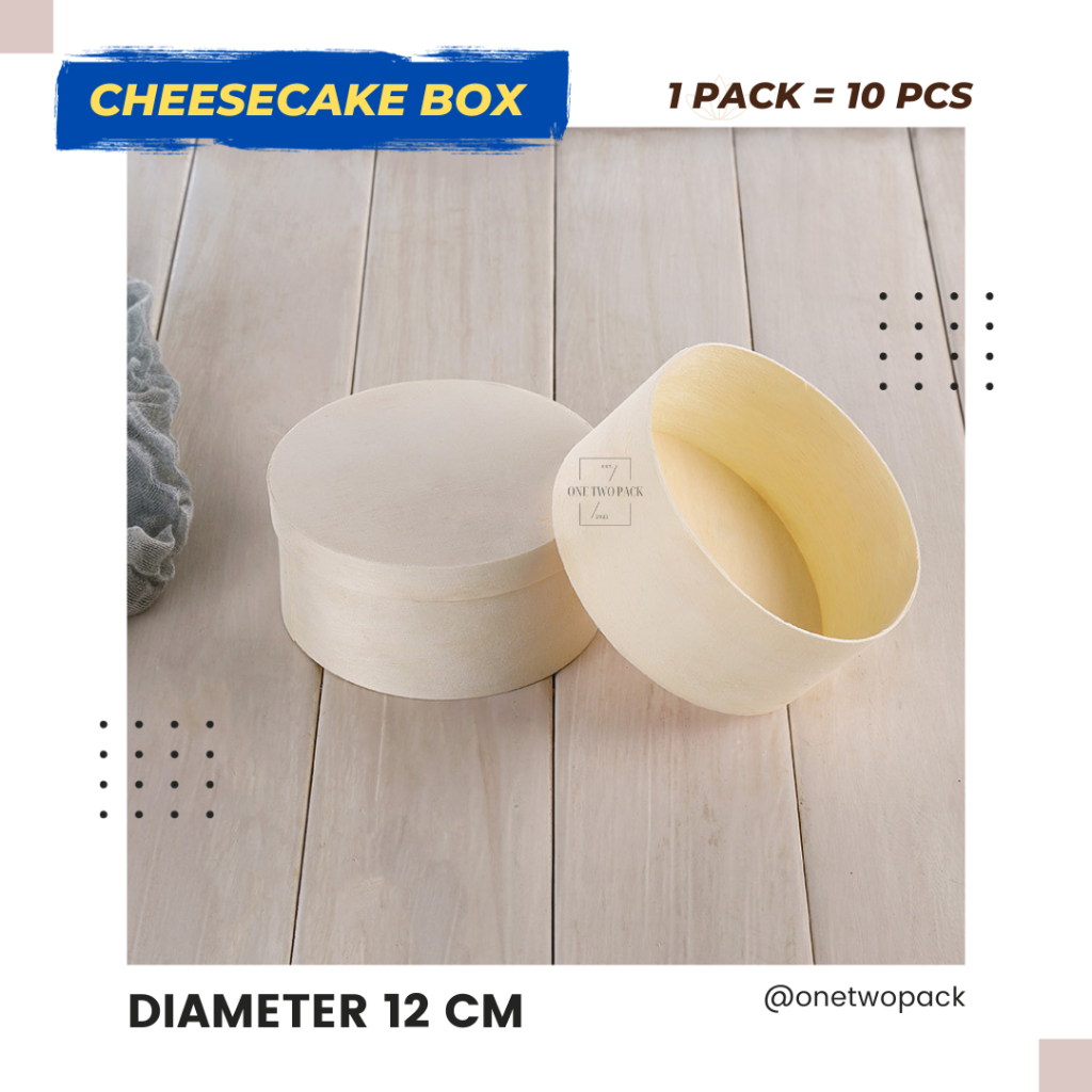 Jual [10 pcs] WB25A Wooden Cake Box Diameter 12 cm Kotak Kue Cheesecake ...