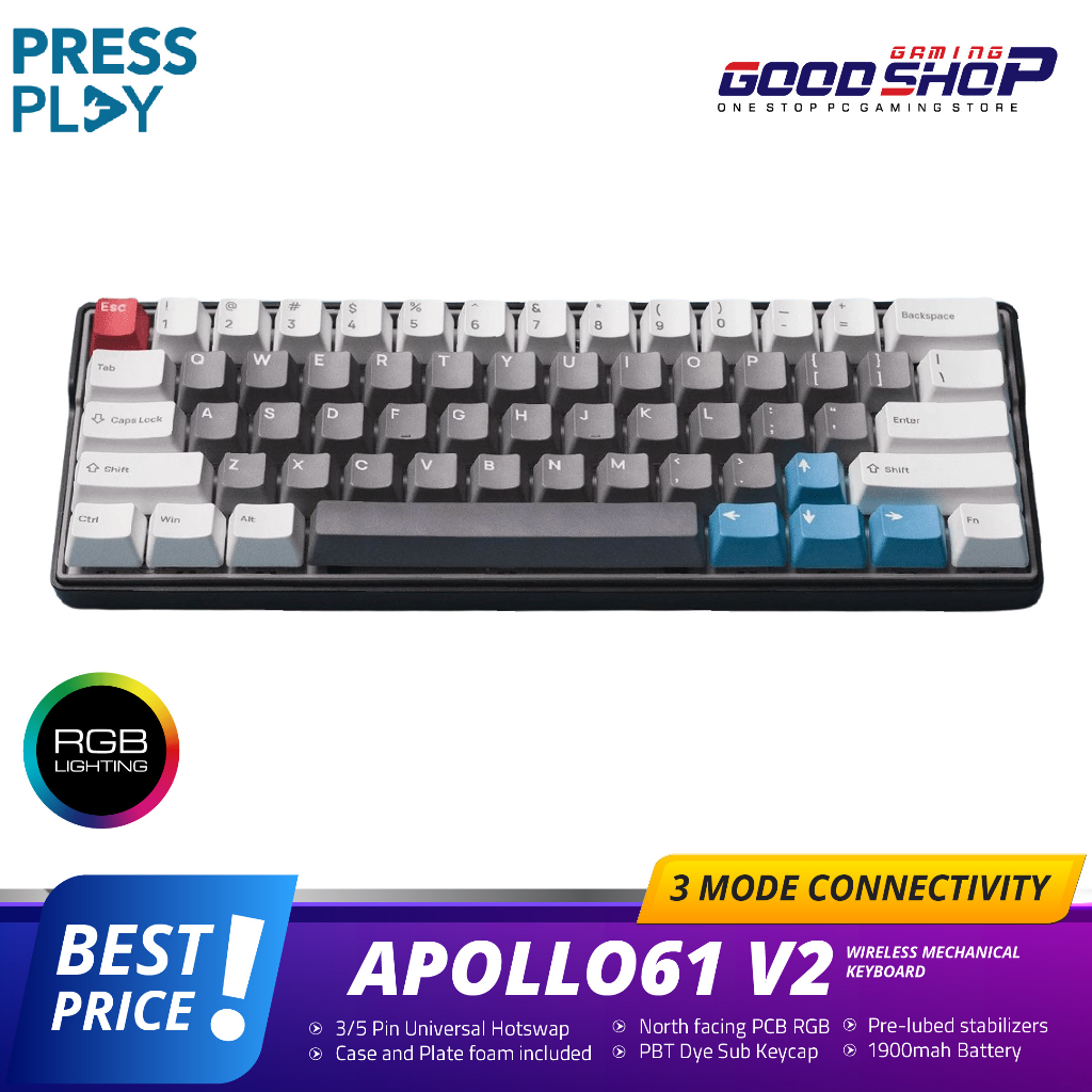 Jual Press Play APOLLO61 V2 Wireless Mechanical Keyboard | Shopee Indonesia