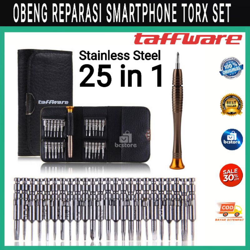 Jual Obeng Reparasi HP Smartphone Jam Kacamata Torx Set 25 in 1 - TaffWare - MA313Z - JN21 ...