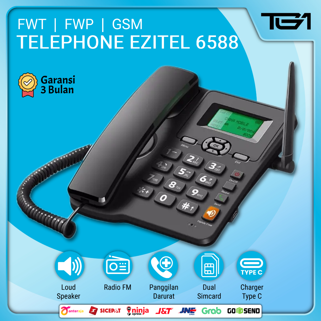 Jual Telepon Rumah Kantor GSM FWP FWT Ezitel 6588 Support All Operator ...