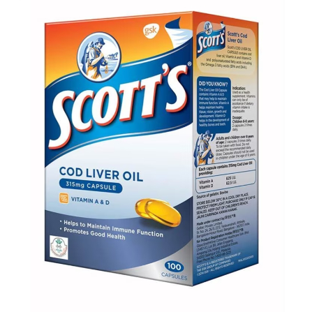 Jual SCOTT'S Cod Liver Oil Capsules 100's | Shopee Indonesia