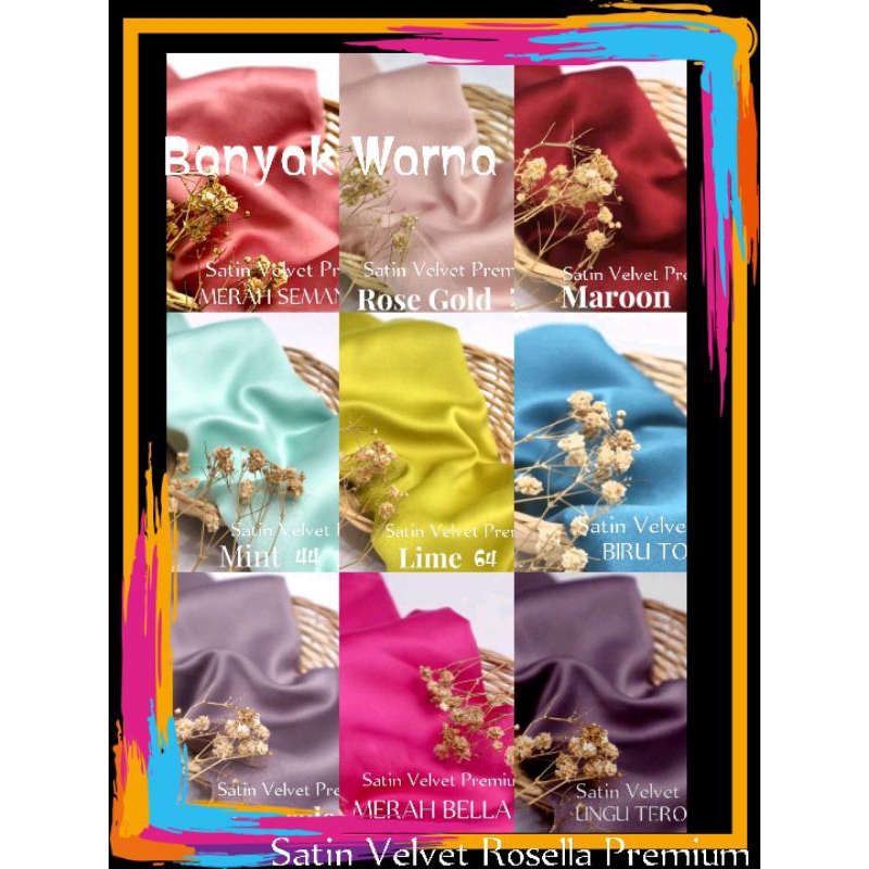 Jual Kain Velvet Premium Rosella Bidang 150 Cm | Shopee Indonesia