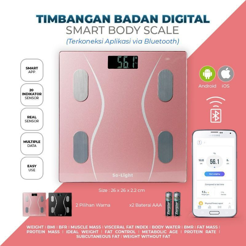 Jual Timbangan Badan Digital So-Light Body Fat Monitor Analysis ...