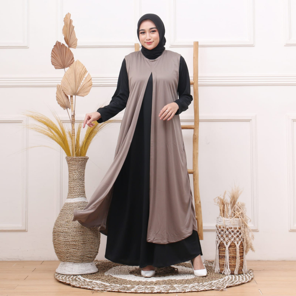 Jual Gamis Inner Outer Polos Raisa Kekinian Jersey Korea | Shopee Indonesia