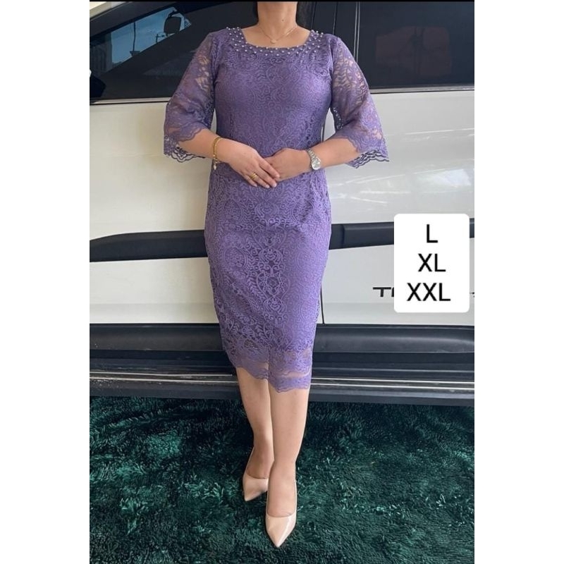 Jual Dress Renda Brokat Premium | Shopee Indonesia