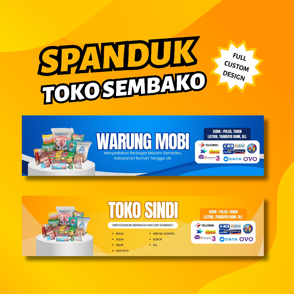 Jual BANNER/SPANDUK TOKO WARUNG SEMBAKO KELONTONG FULL CUSTOM | Shopee ...