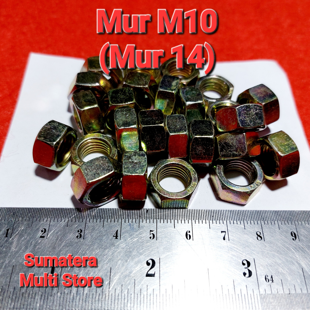 Jual Mur M10 - Mur Kunci 14 - Nut 10 mm | Shopee Indonesia