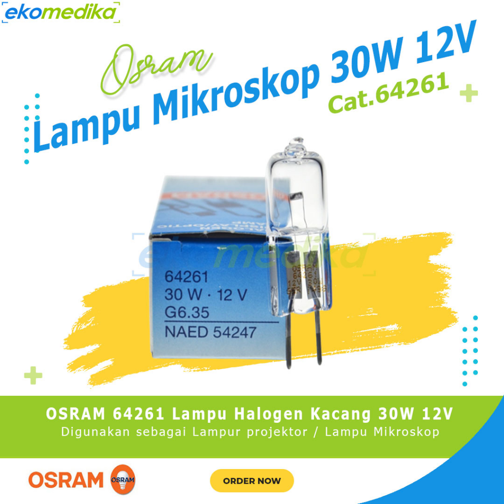Jual Lampu OSRAM 64261 12V 30W Microscope halogen lamp light / Lampu ...