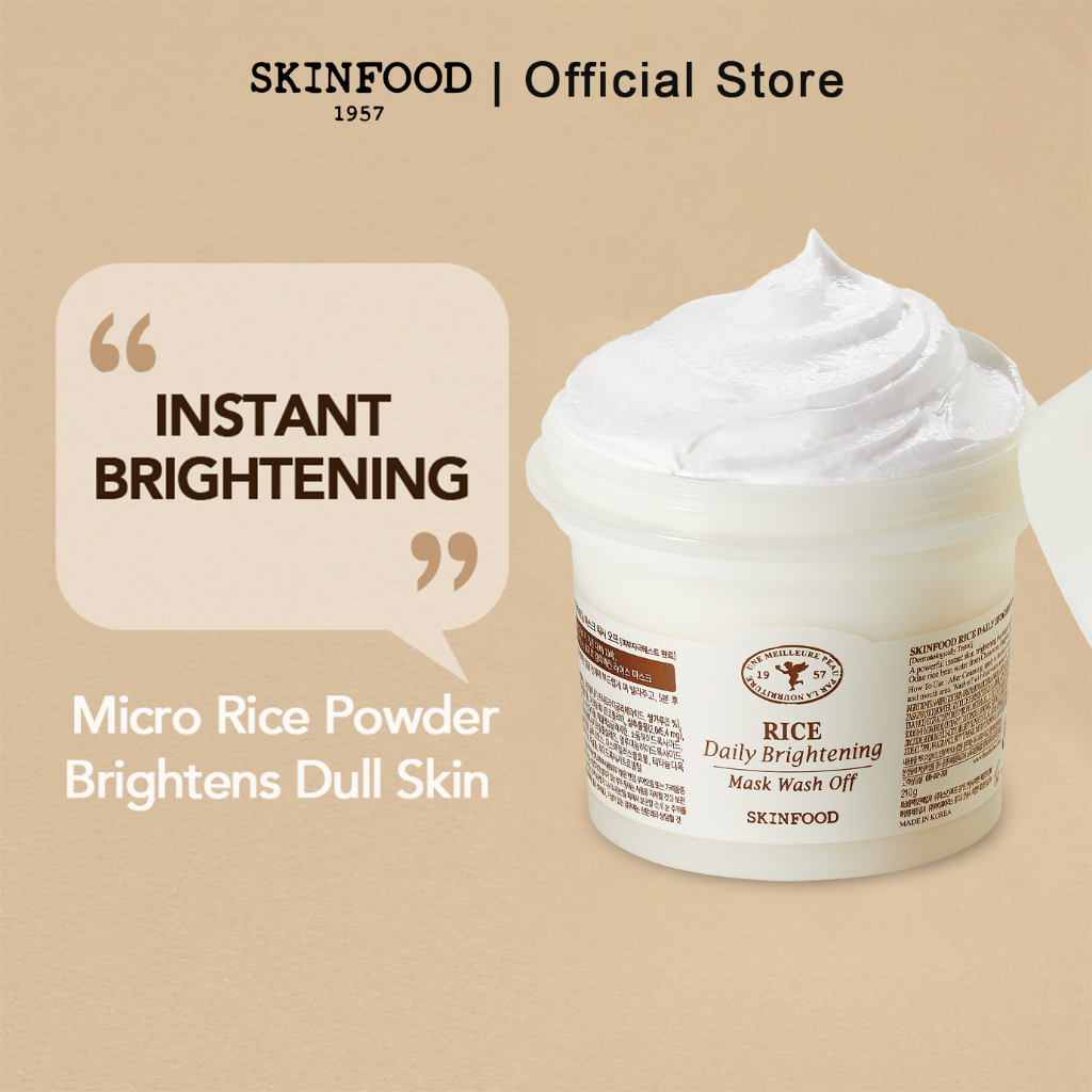 Jual SKINFOOD - Rice Daily Brightening Mask Wash Off | Shopee Indonesia