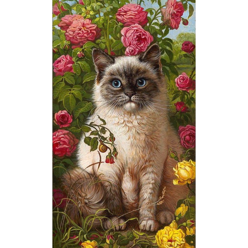 Jual poster/sticker laminasi glossy gambar lukisan kucing lucu imut ...