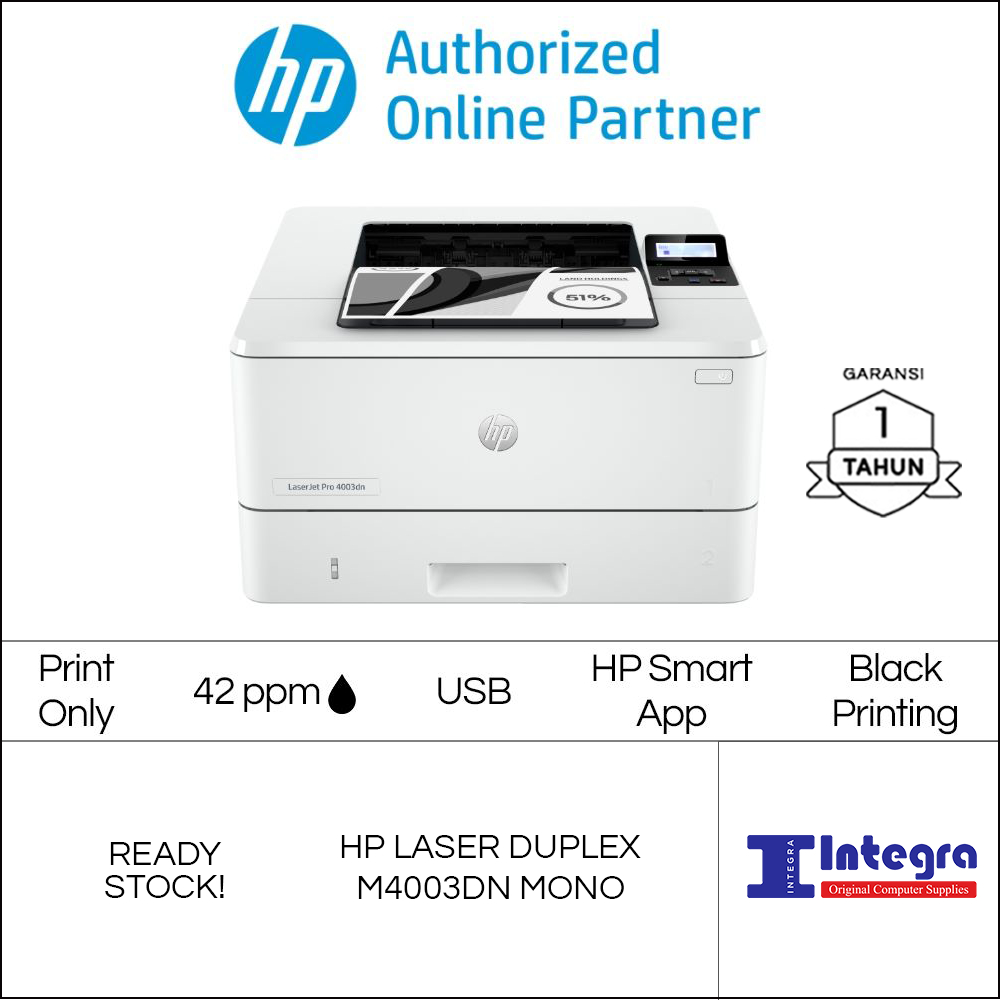 Jual Printer HP Laserjet Pro M4003DN Monochrome 4003DN - Duplex Network Lan | Shopee Indonesia