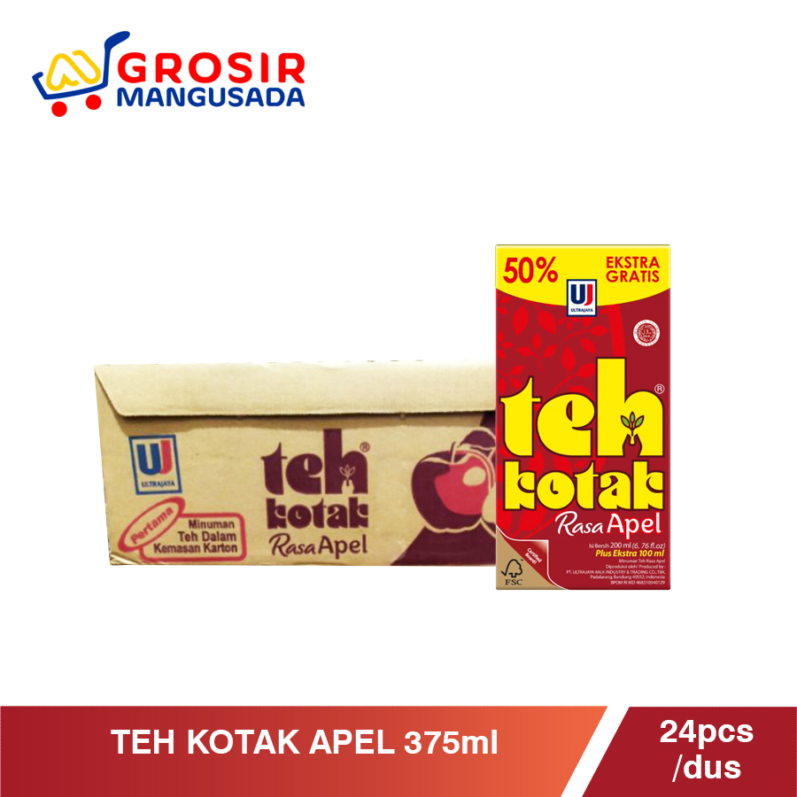 Jual Grosir Teh Kotak Apel 375ml Harga Terjangkau 1 dus isi 24pcs ...