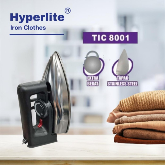 Jual Setrika baju iron clothes hyperlite TIC 8001 gosokan baju low watt ...