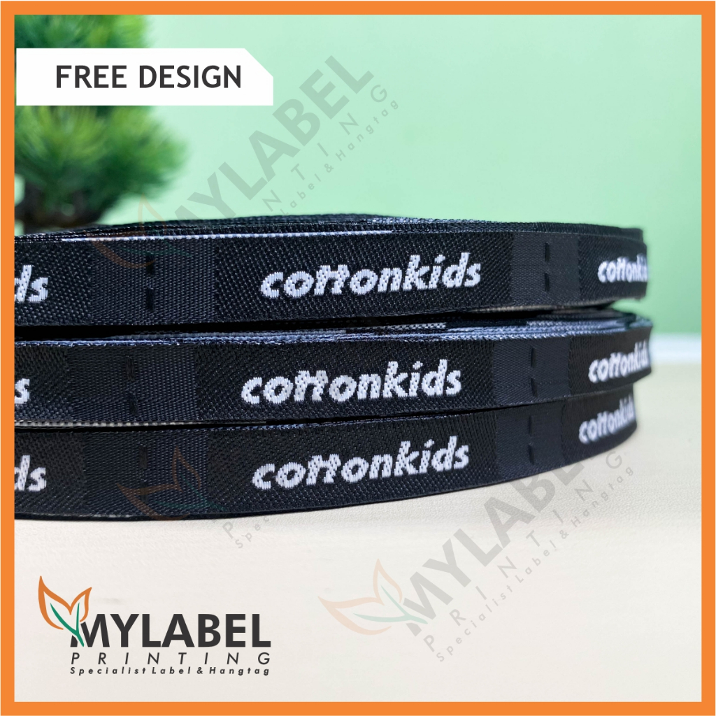 Jual (1.2X4 - 1.2X7 CM)label woven label baju label nama label bordir ...