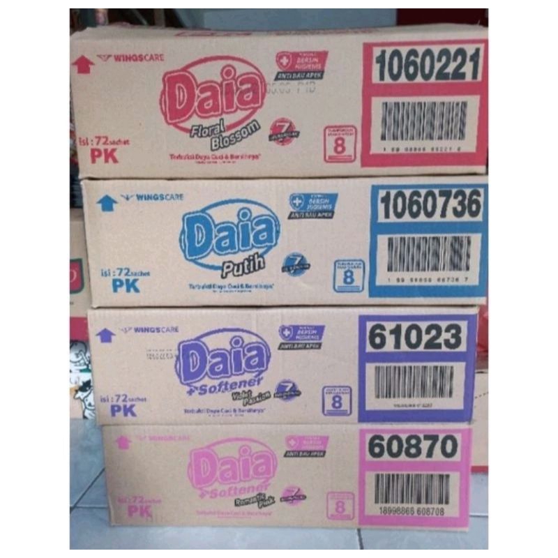 Jual DAIA Deterjen Bubuk Renceng 42GR (1 DUS = 72 Sachet, 12 Renceng ...