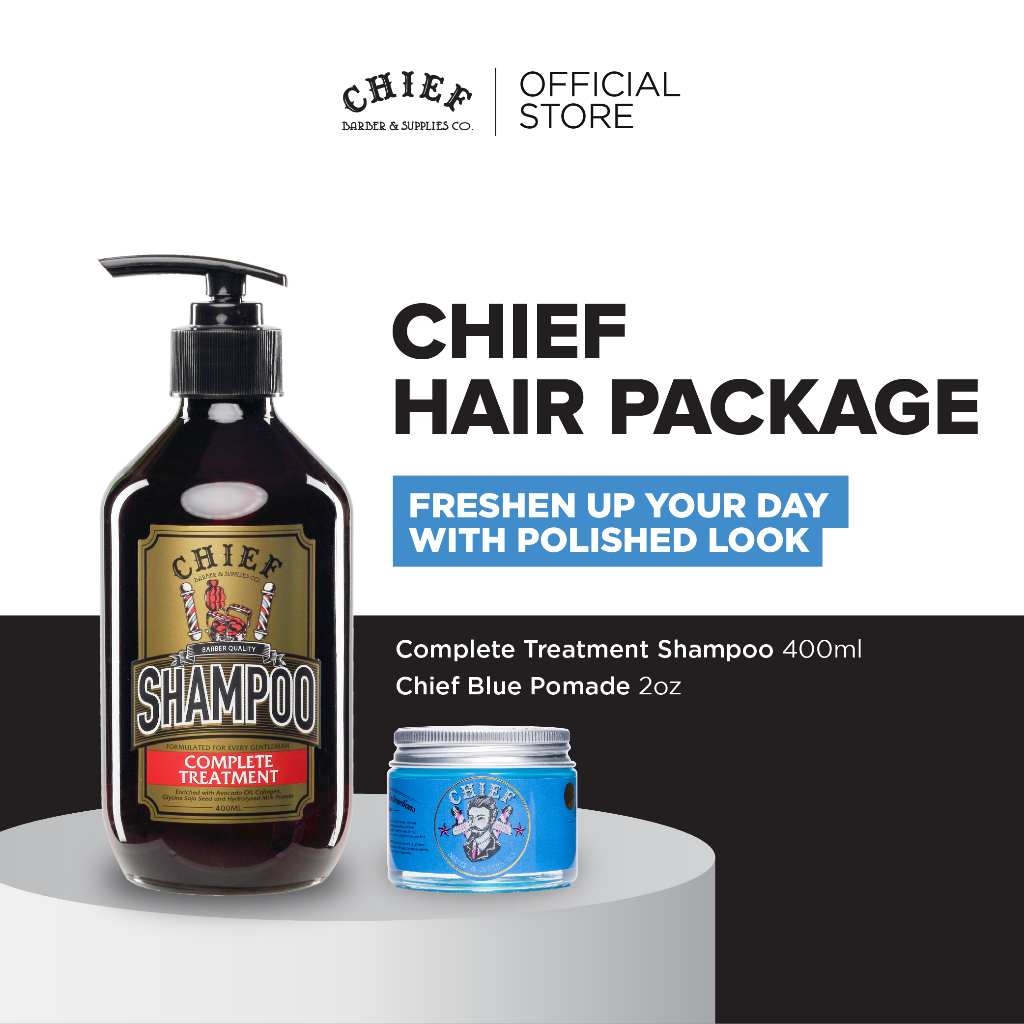 Jual CHIEF HAIR PACKAGE (Pomade Water Based Blue 2oz + Shampoo CT 400ml ...