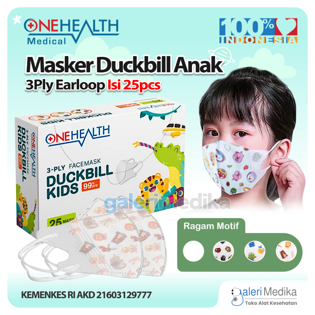 Jual Masker Anak OneHealth Masker Duckbill Anak 3ply Isi 25pcs | Shopee ...