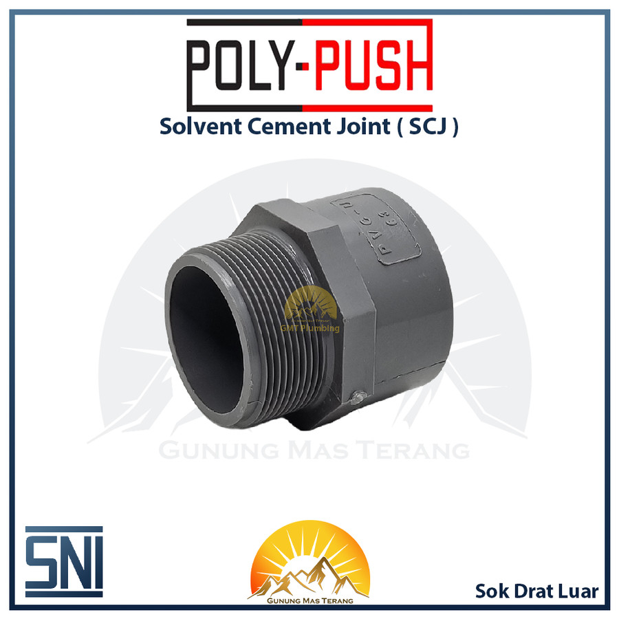 Jual Poly Push SDL Sok Drat Luar SCJ Lem 110 mm Pipa PVC SNI | Shopee ...