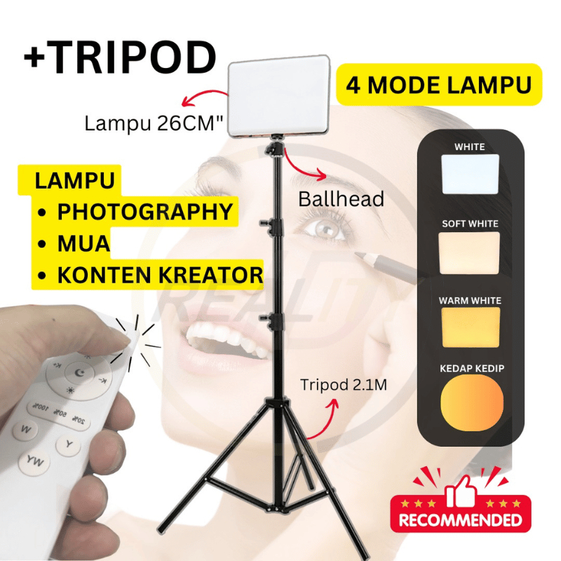 Jual [PAKET] LAMPU FOTOGRAFI MUA PL-260 11 INCH + TRIPOD 2 METER KONTEN KREATOR LIVESTREAM FOTO ...