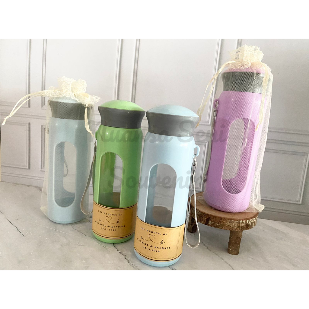 Jual Souvenir Botol Jamur Kaca Motif Tumbler Travel Kaca Unik Termos ...