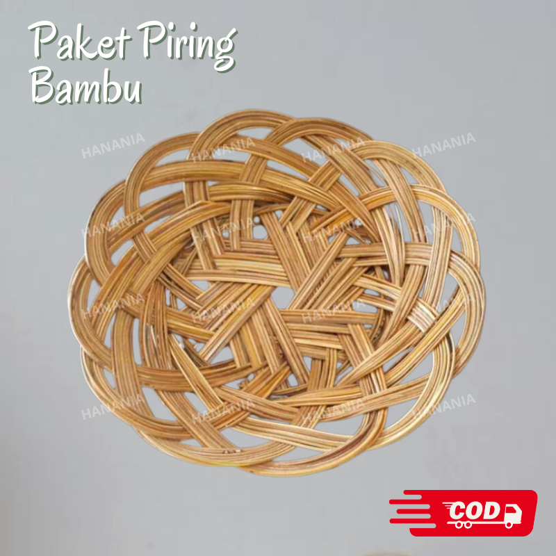 Jual Paket Hemat Piring Rotan Anyaman Lidi Piring Makan Piring Set ...