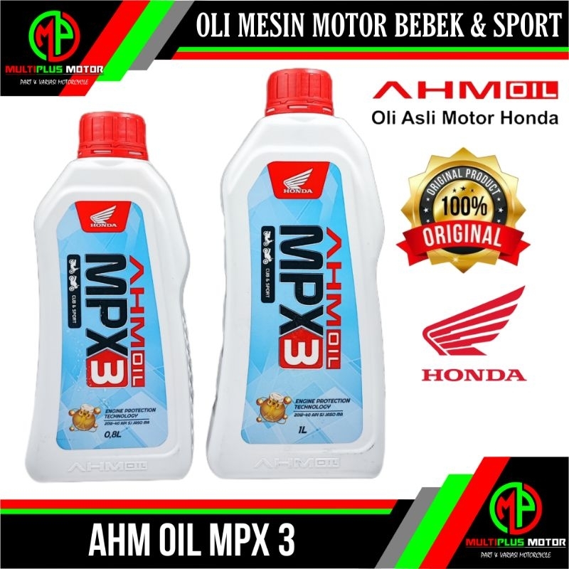 Jual Oli mesin motor 4t AHM OIL MPX3 20W-40 MPX 3 ORIGINAL 100% | Shopee Indonesia