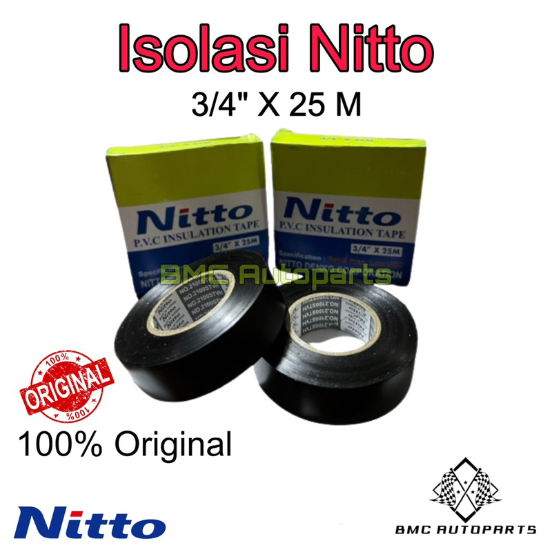 Jual Isolasi Listrik Nitto 3/4" x 25M Original Asli / Grosir Solatip ...