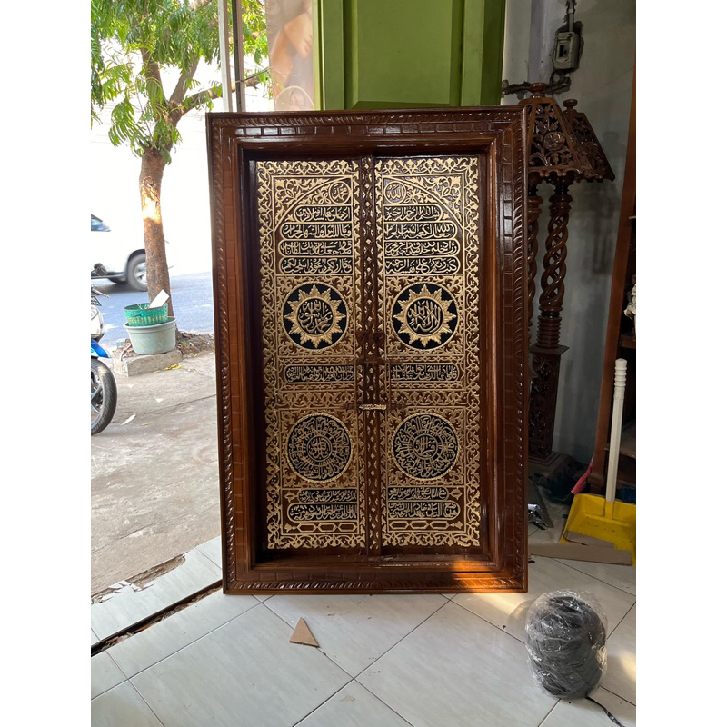 Jual Miniatur pintu kakbah Simple minimalis ukir kayu Jati 150x100 cm ...