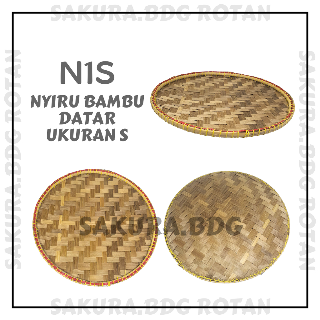Jual N1S - Nyiru bambu bulat S d28cm t3cm tampi cempek tatakan ...