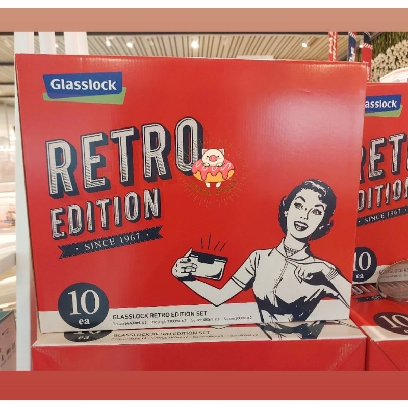Jual Glasslock glass container Retro edition gift set 10pc | Shopee ...