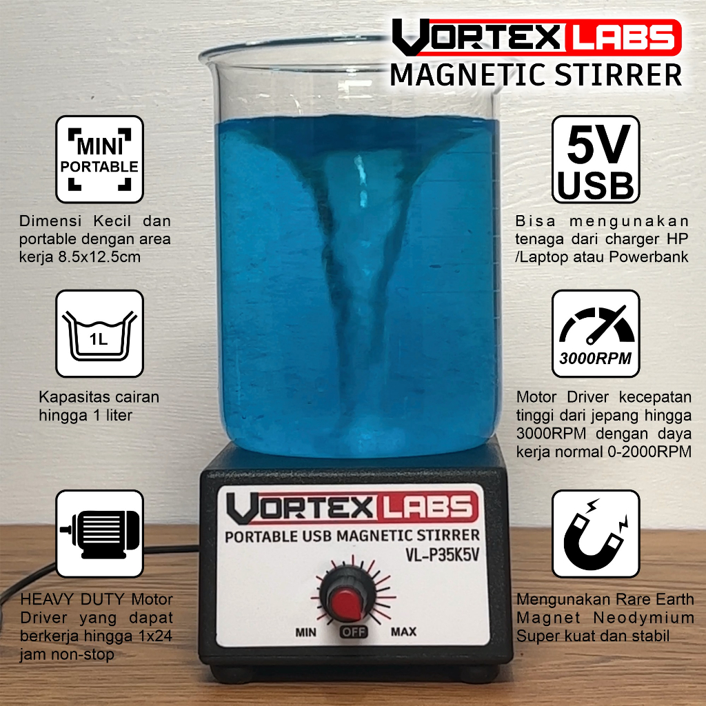 Jual VORTEXLAB Magnetic Stirrer Portable Magnetic Mixer Vortex Mixer ...
