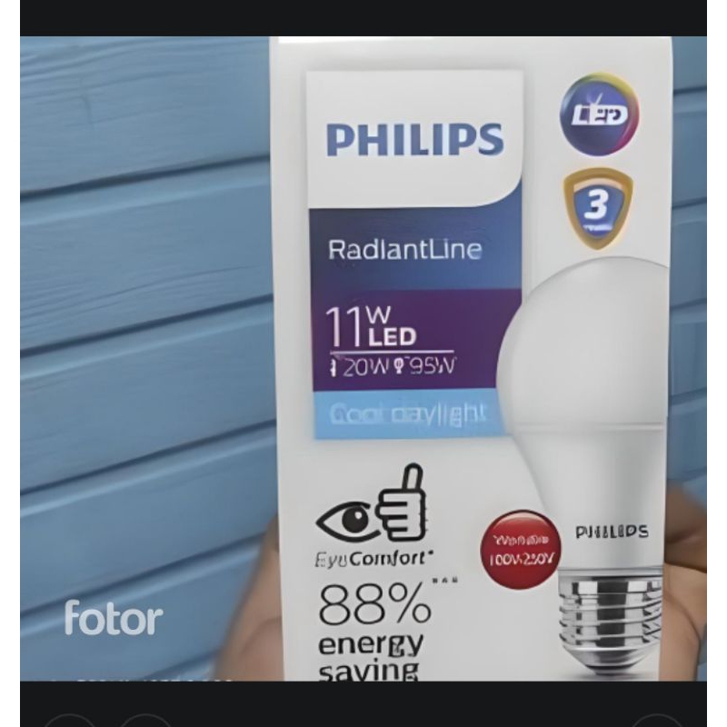 Jual lampu LED Philips 11 watt, 13 watt putih cool Daylight | Shopee ...