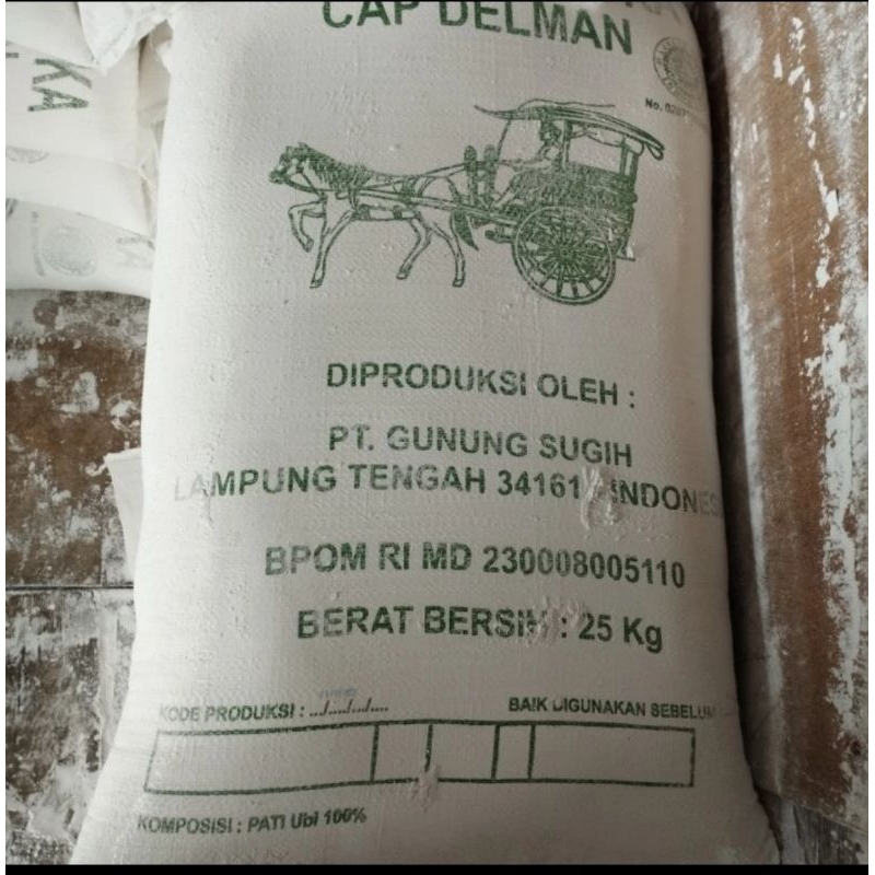 Jual TEPUNG TAPIOKA CAP DELMAN HIJAU ISI 25 KG | Shopee Indonesia