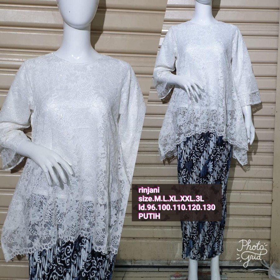 Jual Setelan Rinjani brokat jumbo big size//kebaya brokat jumbo/kebaya ...