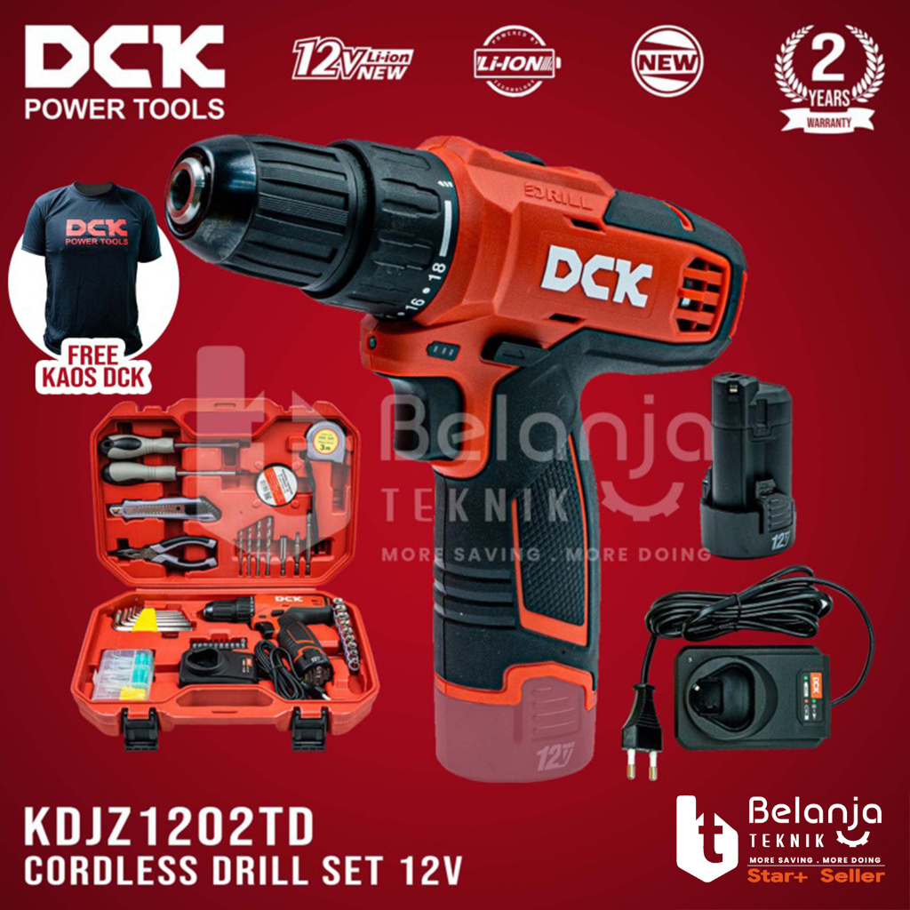Jual Dck Mesin Bor Baterai 10mm Kdjz 1202 Td Cordless Drill Set
