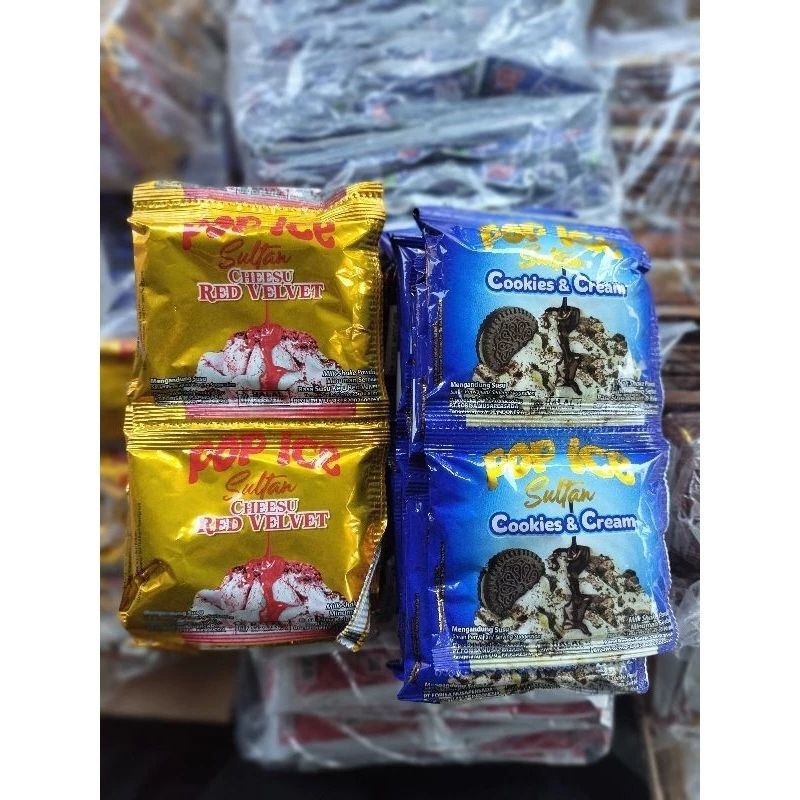 Jual Pop Ice Sultan Rasa Baru Red Velvet / Cookies & Cream | Shopee ...