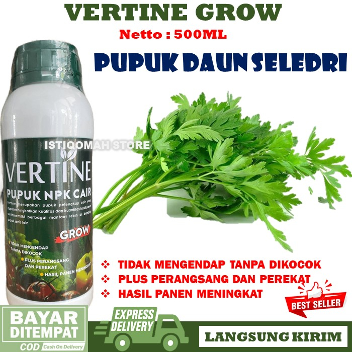 Jual Pupuk Daun Seledri Lebar dan Bagus VERTINE GROW isi 500ML Pupuk NPK Cair Terbaik untuk ...