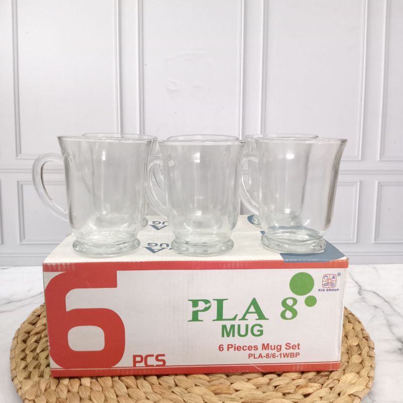 Jual GELAS PLA 8 MUG 06/ GELAS GAGANG ISI 6PCS/ GELAS KADO | Shopee ...