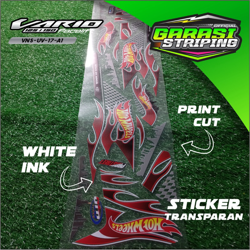 Jual Striping Stiker Vario 125-150 New Motif HotWheels - Striping Transparan Vario 125-150 ...