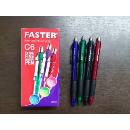 Jual Pen Faster C6/bolpoin cetek faster c6/ pulpen faster | Shopee ...